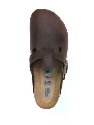 BIRKENSTOCK Boston Leather Mules - Brown
