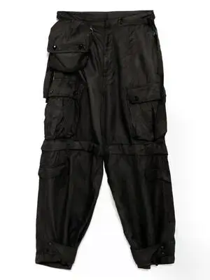 Toga Cargo Trousers With Detachable Pocket - Black