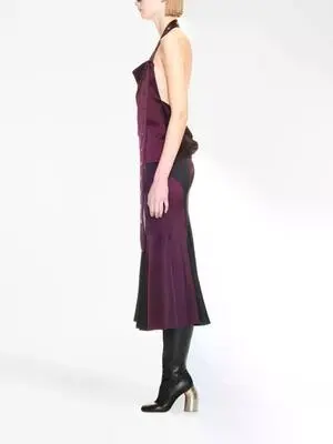Off-White Panelled Satin Midi Skirt