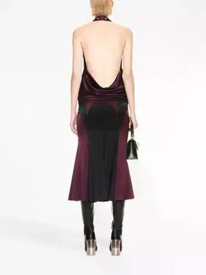 Off-White Panelled Satin Midi Skirt