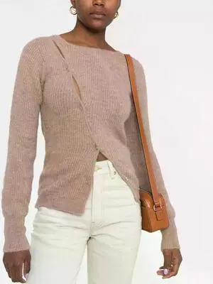 Jacquemus La Maille Pau Asymmetric Cardigan - Brown