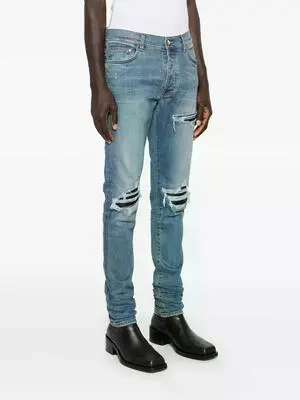 Amiri Mx1 Distressed Skinny Jeans - Grey