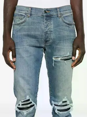 Amiri Mx1 Distressed Skinny Jeans - Grey