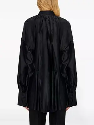 FERRAGAMO Kaftan Crinkle-effect Shirt - Black