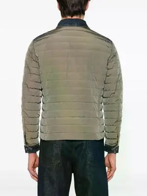 MOORER Denim-trim Quilted Jacket - Blue