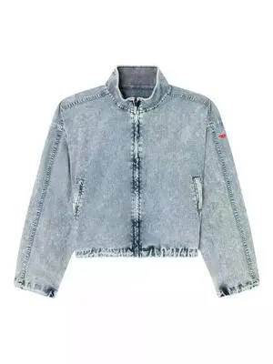 DIESEL® G-leam-r1 Acid Washed Denim Bomber Jacket