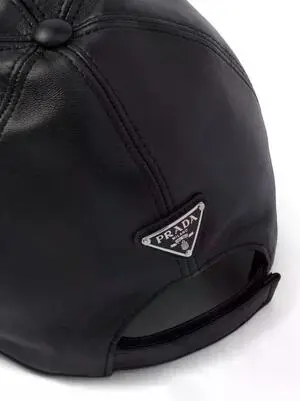 Prada Triangle-logo Nappa Leather Baseball Cap