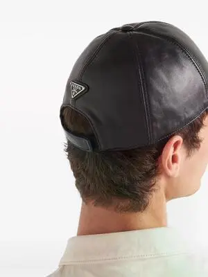Prada Triangle-logo Nappa Leather Baseball Cap