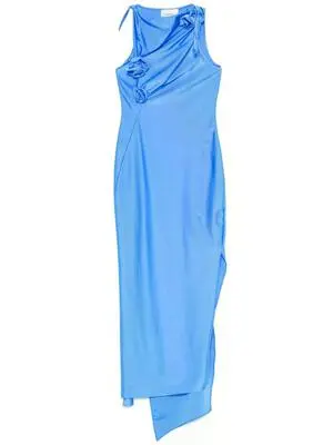 Coperni Flower-embellishment Maxi Dress - Blue