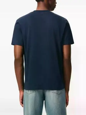AMI Paris De Coeur Embroidered Organic Cotton T-shirt - Blue
