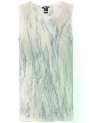 Avant Toi Marbled Pattern Sleeveless Tank Top