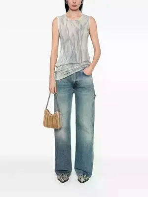 Avant Toi Marbled Pattern Sleeveless Tank Top