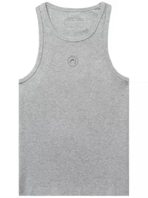 MARINE SERRE Moon Logo Ribbed Jersey Tank Top