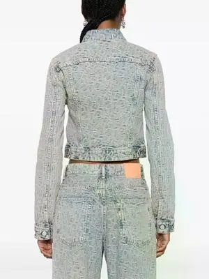 Acne Studios Monogram-jacquard Denim Jacket - Blue