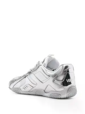 Versace Galaxia Metallic Lace-up Sneakers - Silver