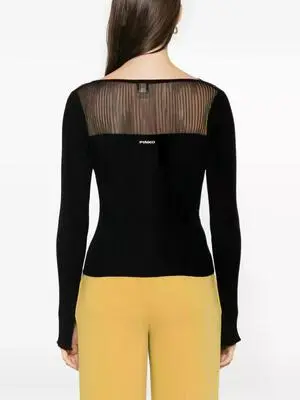 Pinko Semi-sheer Panel Ribbed Jumper