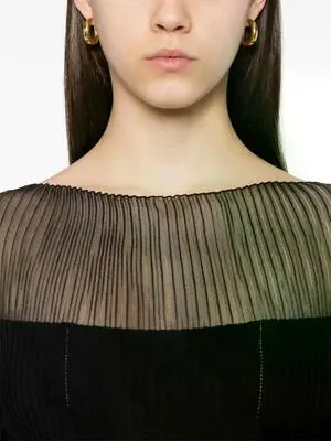 Pinko Semi-sheer Panel Ribbed Jumper