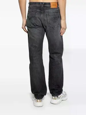 Versace Logo Embroidered Jeans
