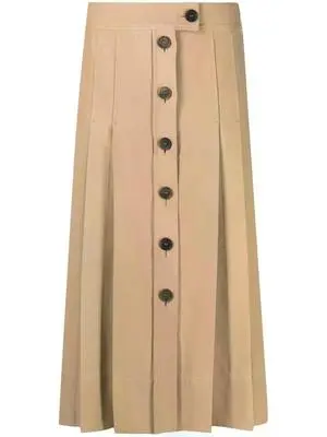 FERRAGAMO Buttoned-up Pleated A-line Skirt