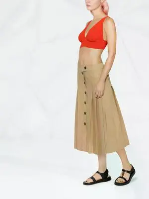 FERRAGAMO Buttoned-up Pleated A-line Skirt