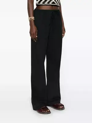 Matteau Drawstring-waist Organic Cotton Trousers - Black