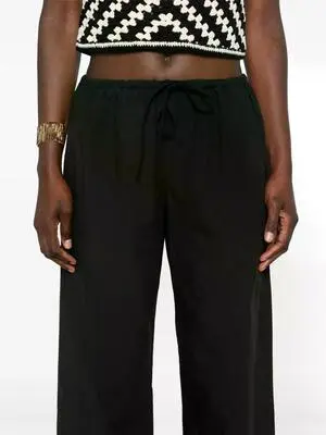 Matteau Drawstring-waist Organic Cotton Trousers - Black