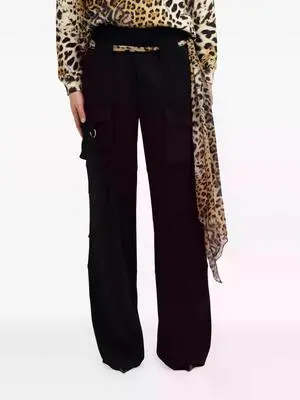 Roberto Cavalli Belted Leopard Print Cargo Trousers