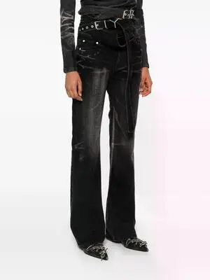 Y/project Wrap Belt Flared Jeans - Black