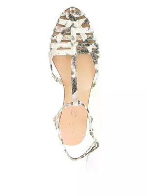 ANNA F. Python-print Ballerinas - Neutrals