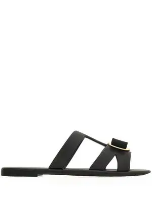 FERRAGAMO Vara Plate Sandals - Black