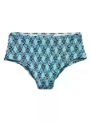 Prada Checked Bikini Bottom - Blue