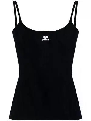 COURREGES Re-edition Ribbed Tank Top - Blue