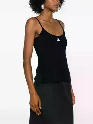 COURREGES Re-edition Ribbed Tank Top - Blue