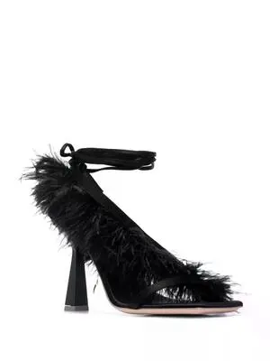 SEBASTIAN MILANO Marie A. 110mm Feather-trim Sandals