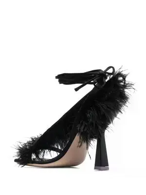 SEBASTIAN MILANO Marie A. 110mm Feather-trim Sandals