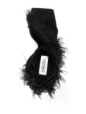 SEBASTIAN MILANO Marie A. 110mm Feather-trim Sandals
