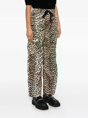 GANNI Animal Print Cargo Trousers