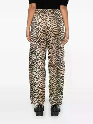 GANNI Animal Print Cargo Trousers