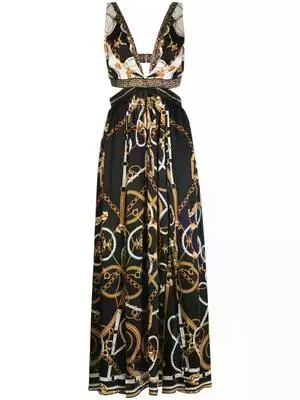 Camilla Cut-out Silk Dress - Multicolour
