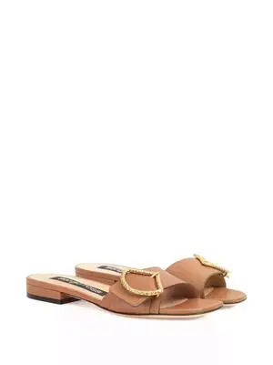 SERGIO ROSSI Buckled Leather Sandals - Brown