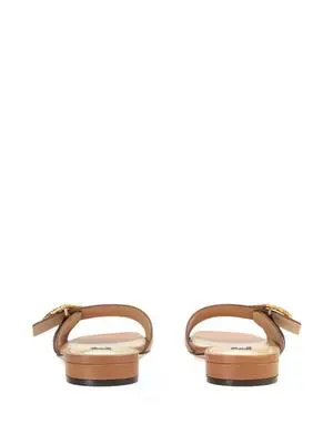 SERGIO ROSSI Buckled Leather Sandals - Brown