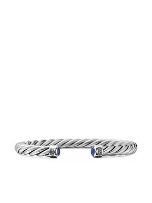 David Yurman Sterling Lapis Lazuli Cable Cuff Bracelet - Silver