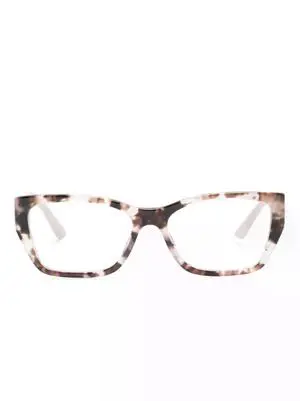 Prada Colour-Block Square-Frame Glasses Pink