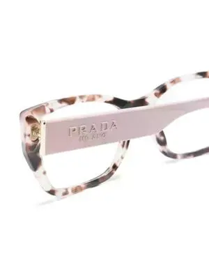 Prada Colour-block Square-frame Glasses - Pink