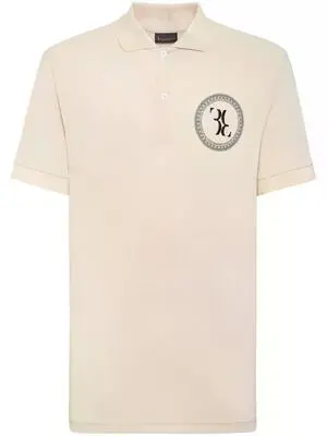 BILLIONAIRE Logo-embroidered Cotton Polo Shirt - Neutrals