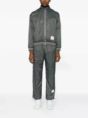 Thom Browne Logo-patch Sheer-ripstop Track Pants - Grey