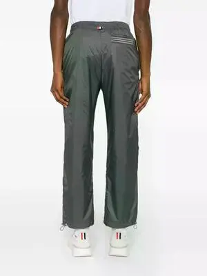 Thom Browne Logo-patch Sheer-ripstop Track Pants - Grey