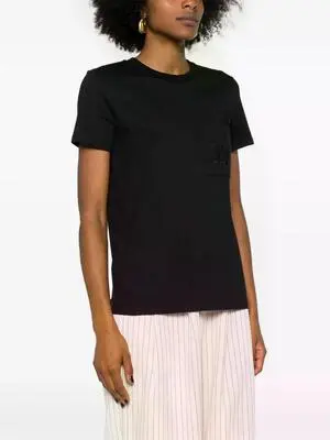 Max Mara Logo-embroidered Cotton T-shirt - Black