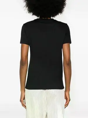 Max Mara Logo-embroidered Cotton T-shirt - Black