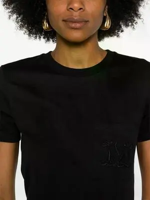 Max Mara Logo-embroidered Cotton T-shirt - Black